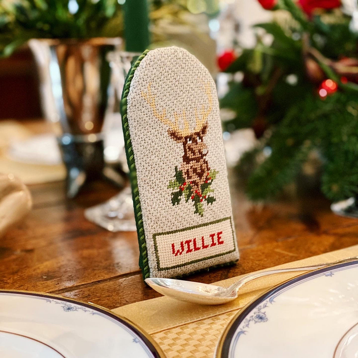 Christmas Stag Place Card – Pip & Roo Needleworks